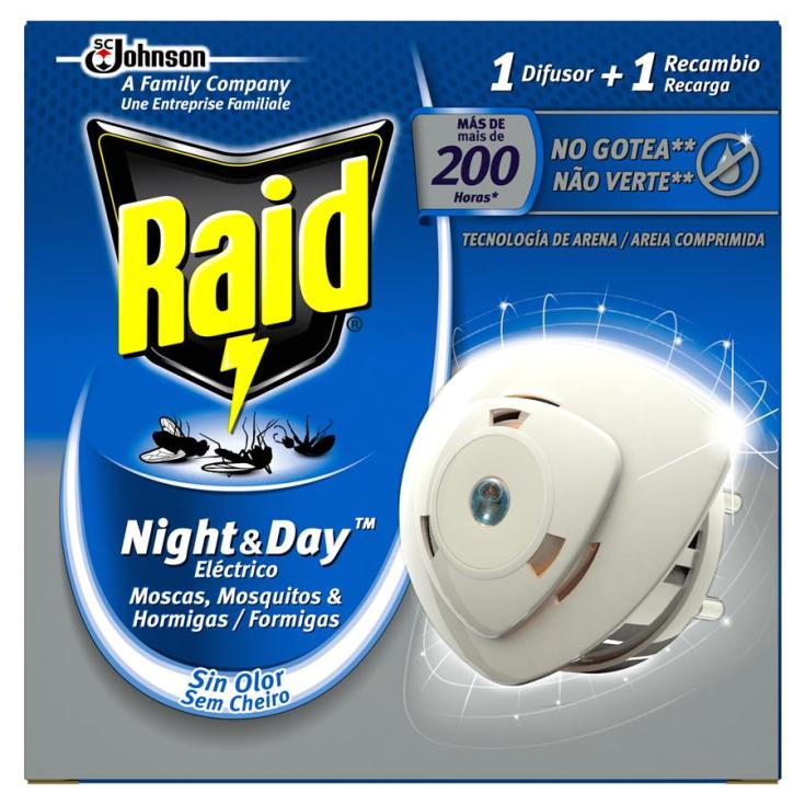 INSECTICIDA APARATO ANTIMOSQUITOS ELÉCTRICO NIGHT&DAY RAID 1U - LaDespensa